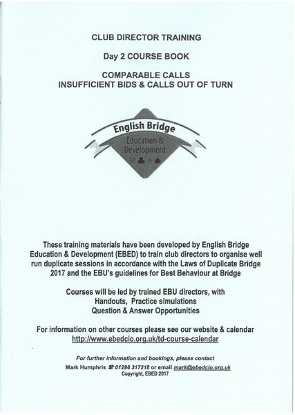Club Director Training - Day 2 Course Book – The Bridge Warehouse